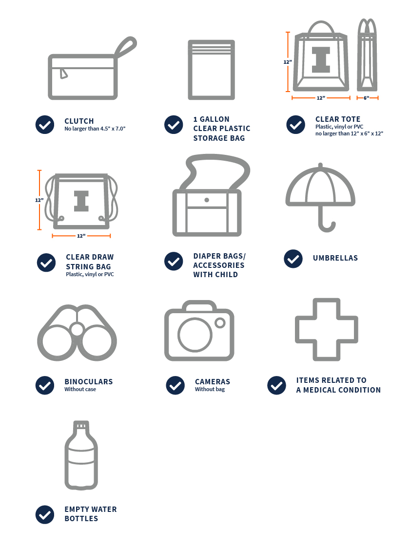 Clear Bag Policy and Prohibited Items – Illinois Commencement